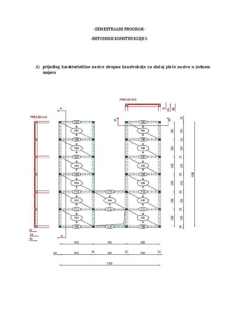 Betonske Konstrukcije 1-RIJEŠEN PROGRAM | PDF