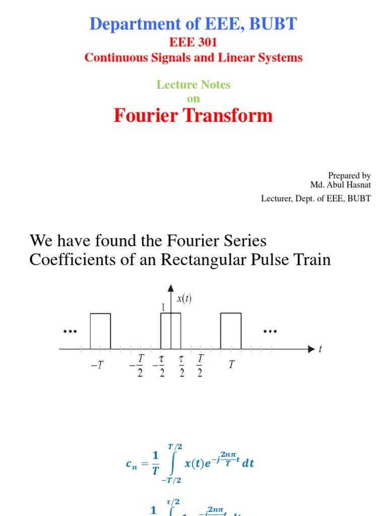 Fourier Transform | Modulation | Spectral Density