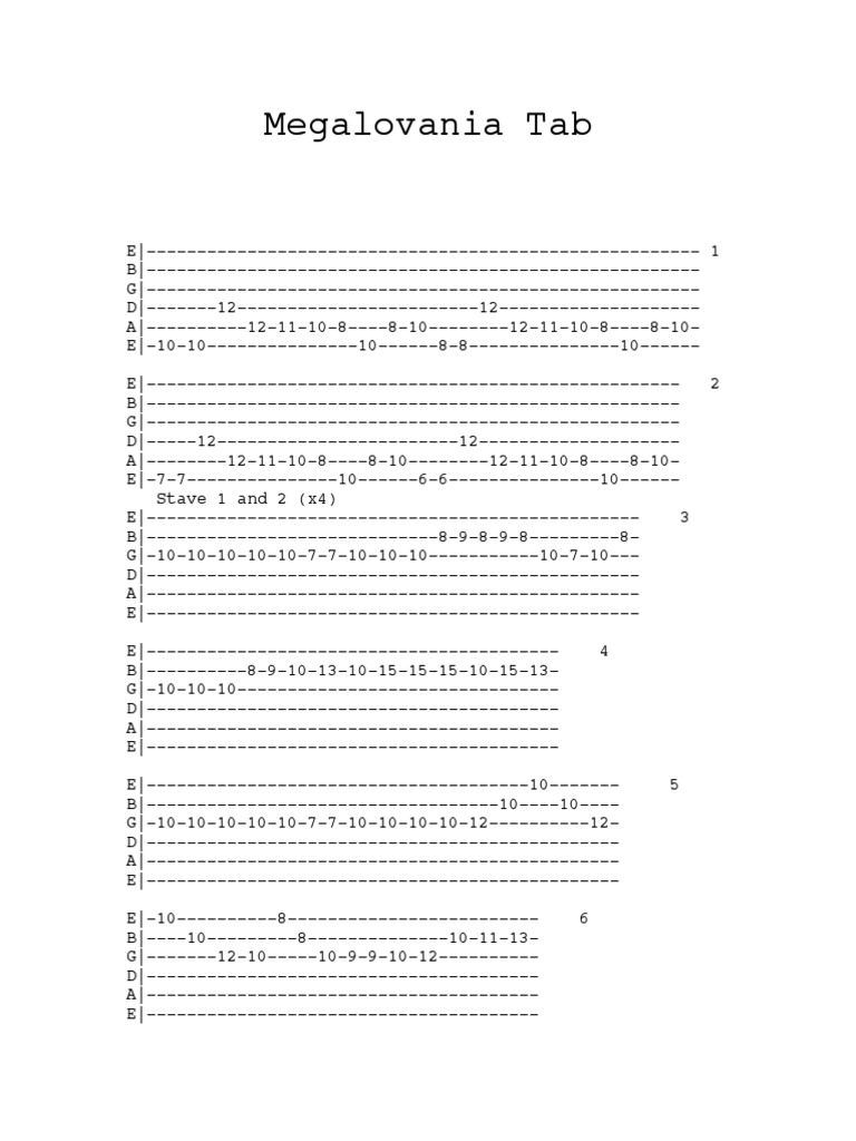 Megalovania Tab v1.1 | PDF