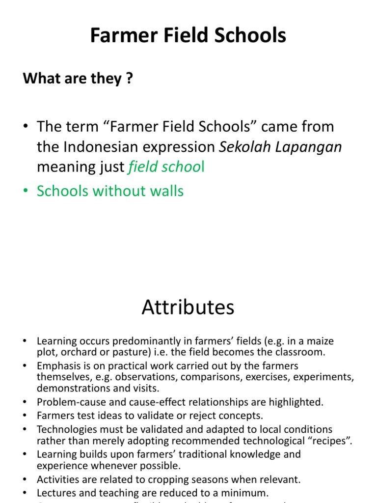 Understanding Farmer Field Schools | PDF | Career & Growth