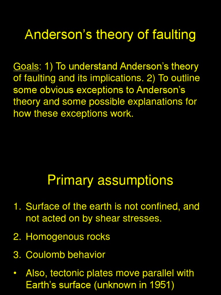 Lecture 13 Anderson's Theory of Faulting | PDF | Fault (Geology ...