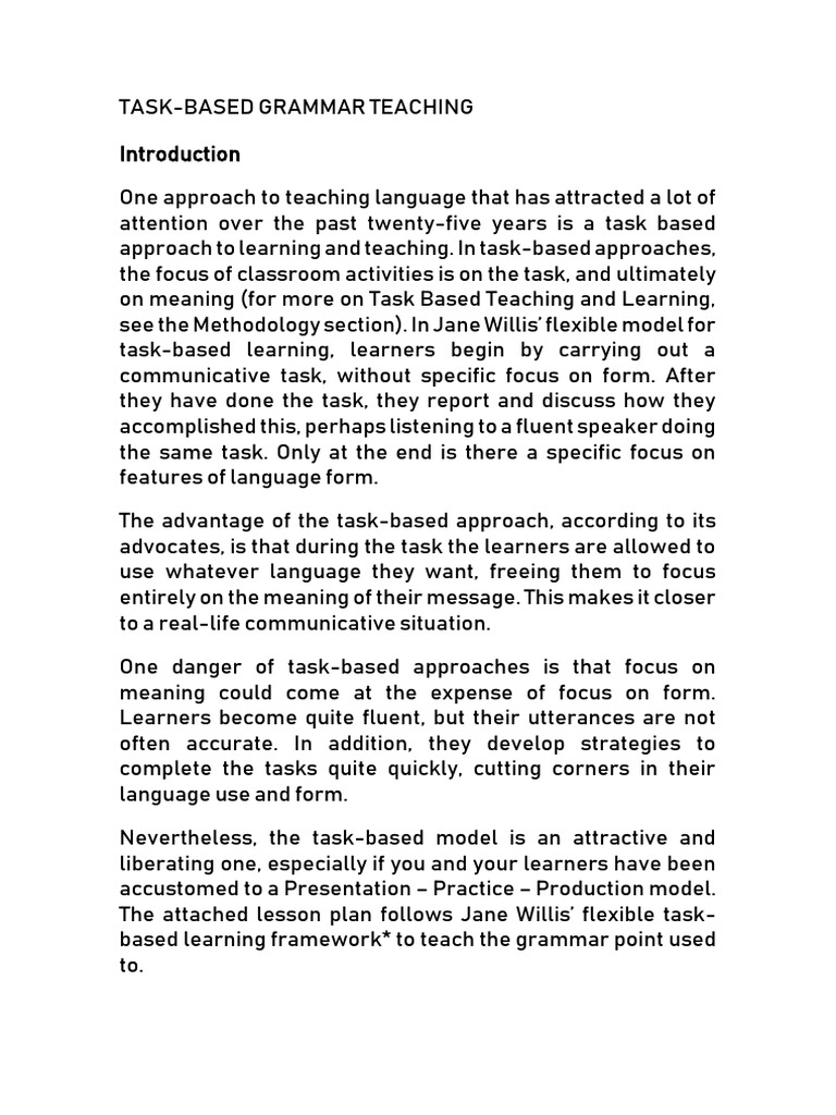 Task Based Grammar Teaching Topic 13 | PDF | Teaching | Applied Psychology