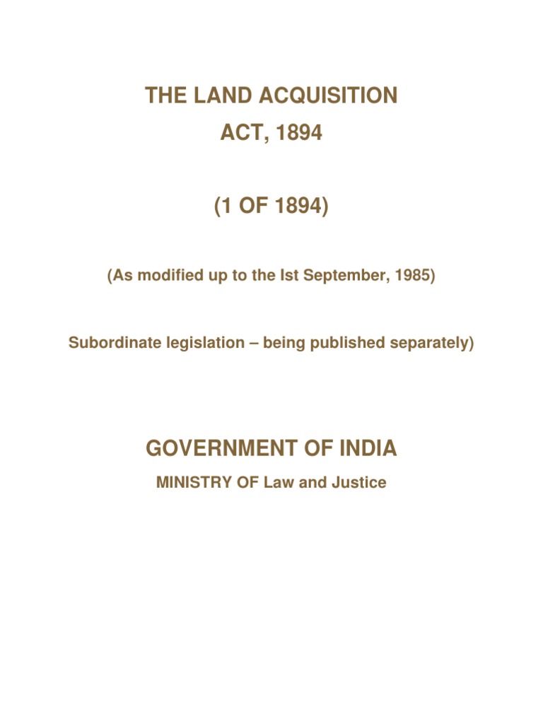 The Land Acquisition Act 1894 | PDF | Apportionment | Interest