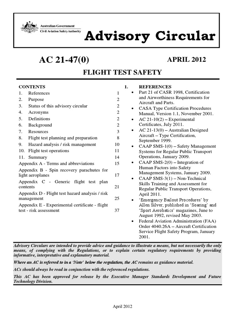 AC2147 - Flight Test Safety | PDF | Flight Test | Risk Management