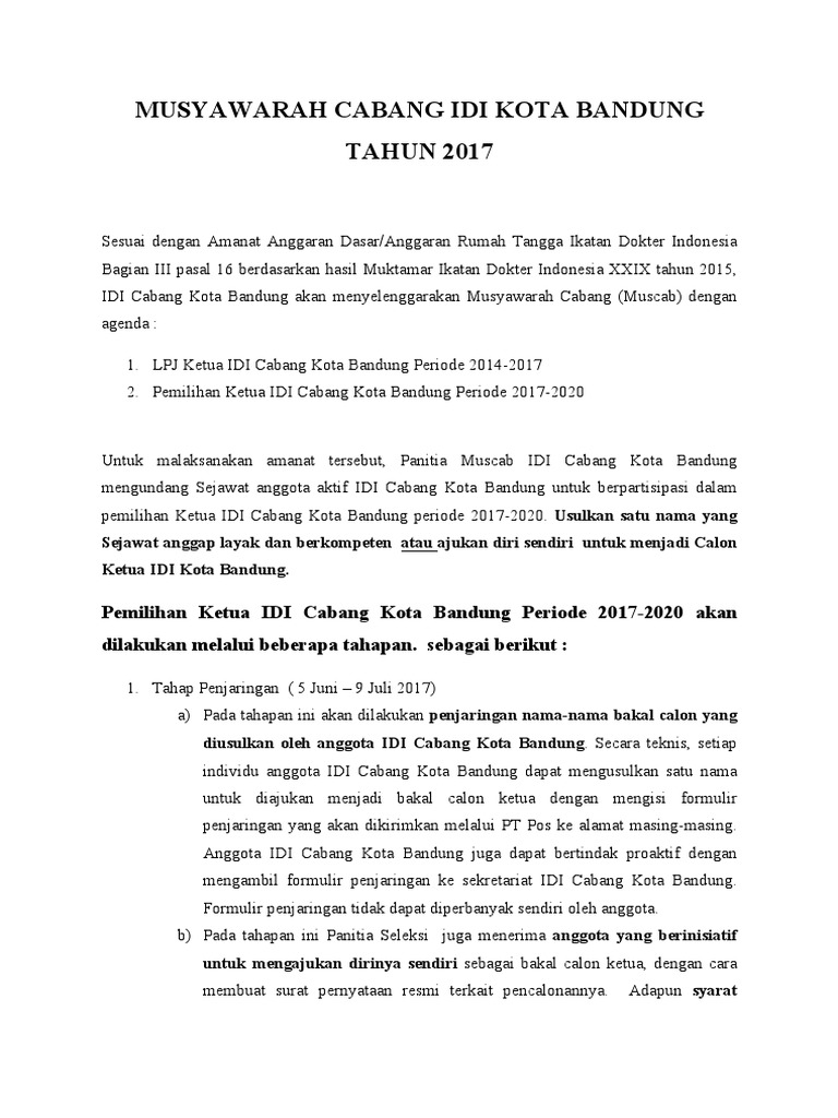 Muscab Idi Kota Bandung | PDF