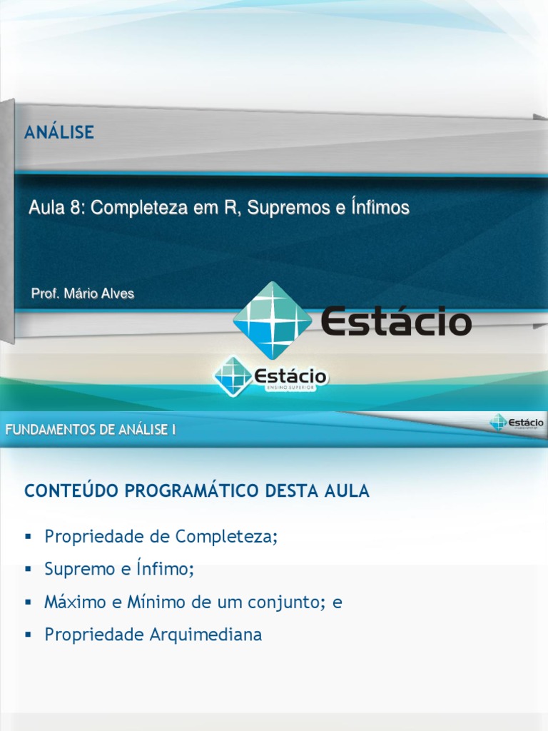 Cota Superior, Inferior, Supremo e Infímo | PDF | Conjunto (Matemática ...