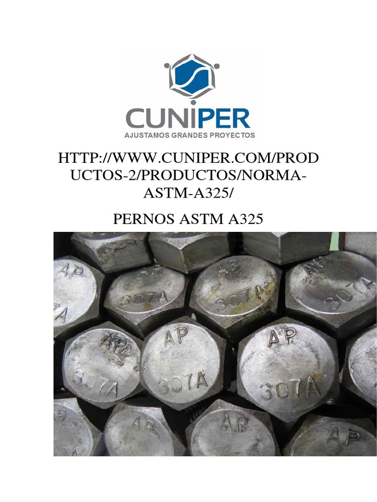 Perno A325 | PDF | Acero | Materiales de construcción