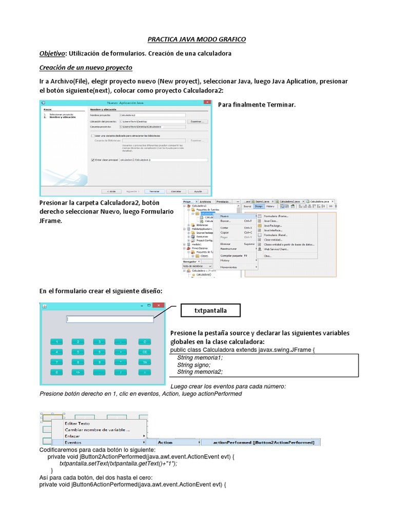Crear Calculadora en Java con JFrame | PDF | Java (lenguaje de programación) | Informática