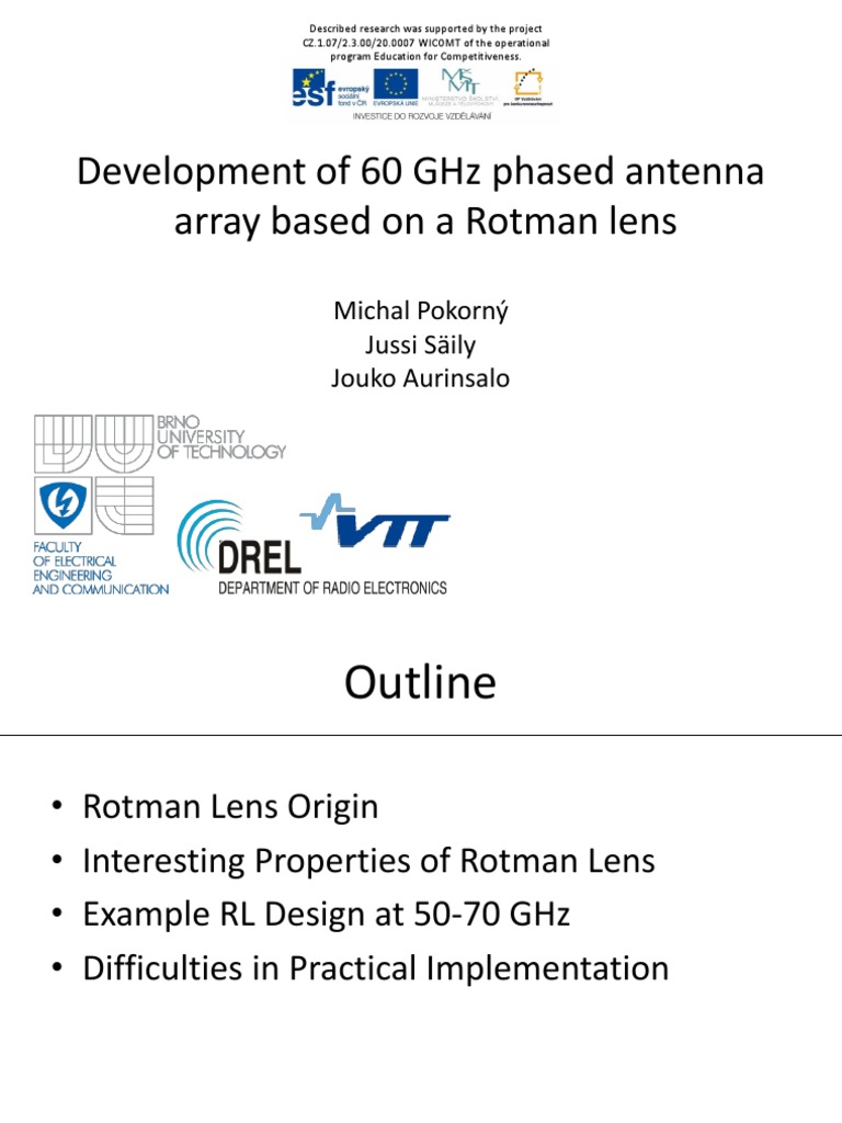 Development of 60GHz Phased Antenna Array Based On A Rotman Lens 05 - Pokorny | Download Free ...