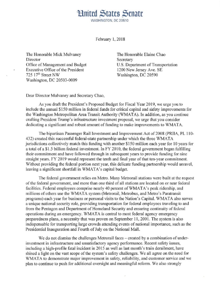 OMB Passback Letter - FY19 President Budget | PDF