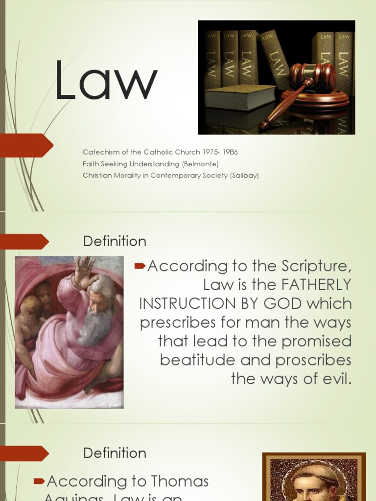 Catholic Church Teachings on Law | PDF | Natural Law | Thomas Aquinas