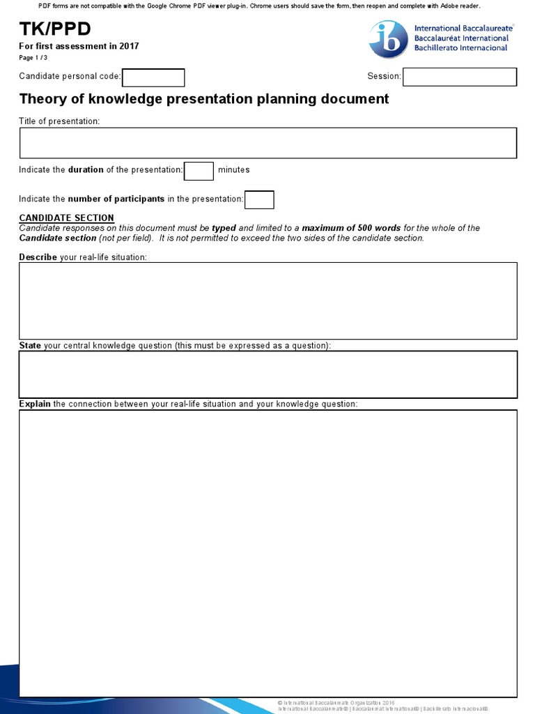 ToK PPD - Presentation Form - Summative | PDF