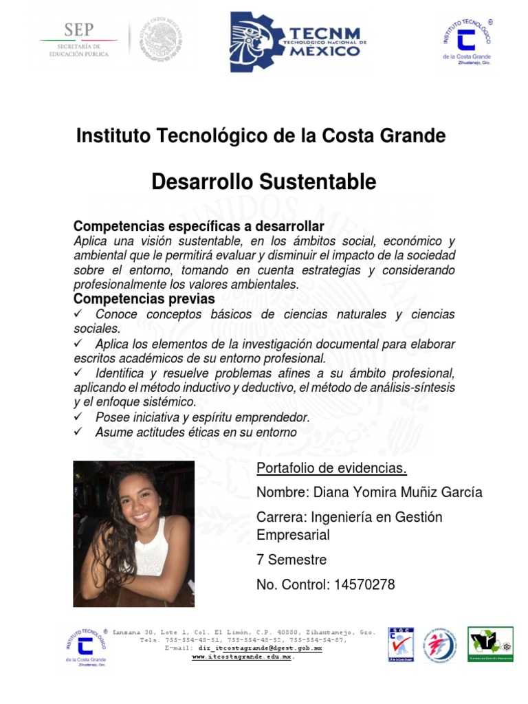 Instituto Tecnológico De La Costa Grande Pdf Desarrollo Sostenible