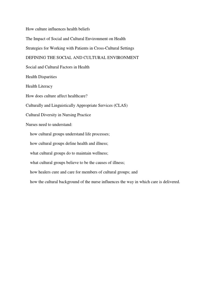 How Culture Influences Health Beliefs | PDF | Value (Ethics) | Nursing