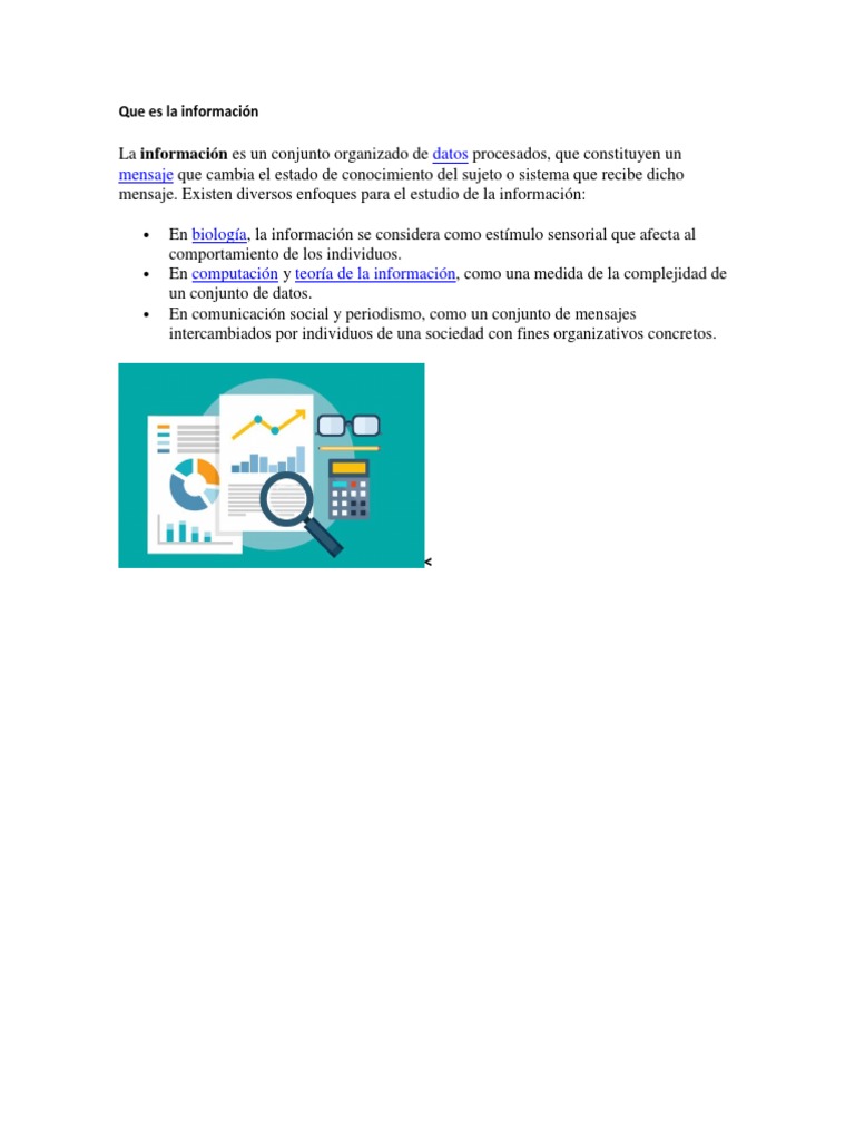Definición de Información y Sus Enfoques | PDF | Ciencia y matemáticas