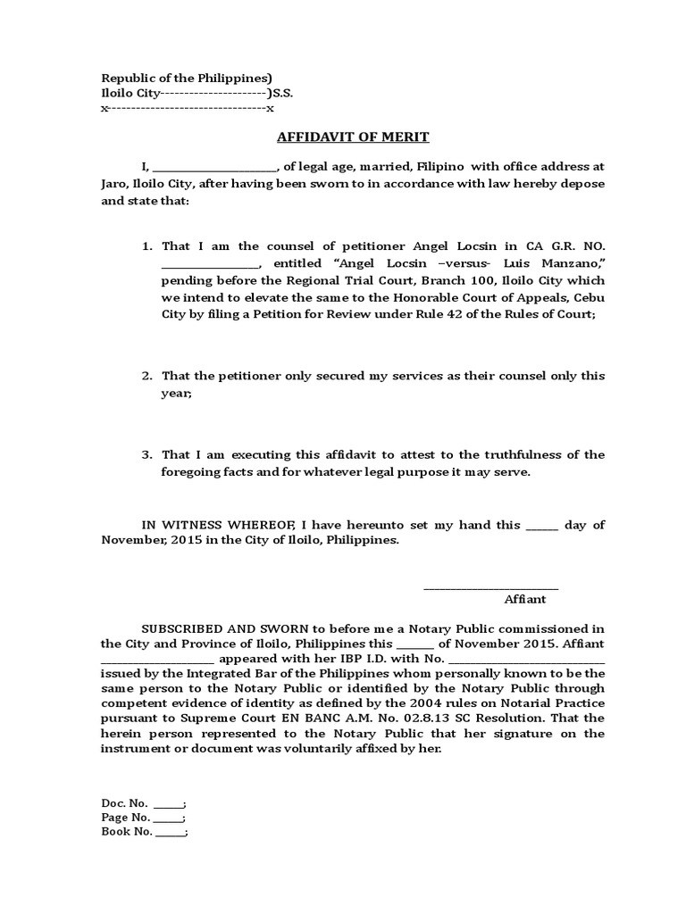 Affidavit of Merit | PDF