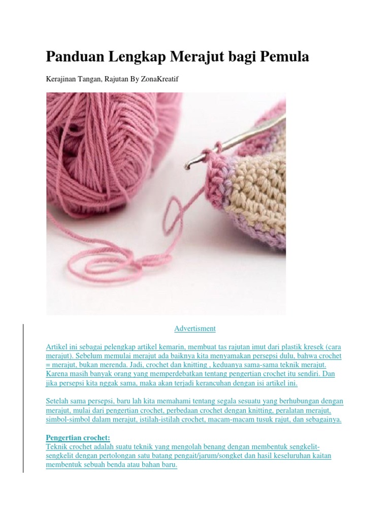 Panduan Lengkap Merajut Bagi Pemula | PDF | Seni | Gaya Hidup