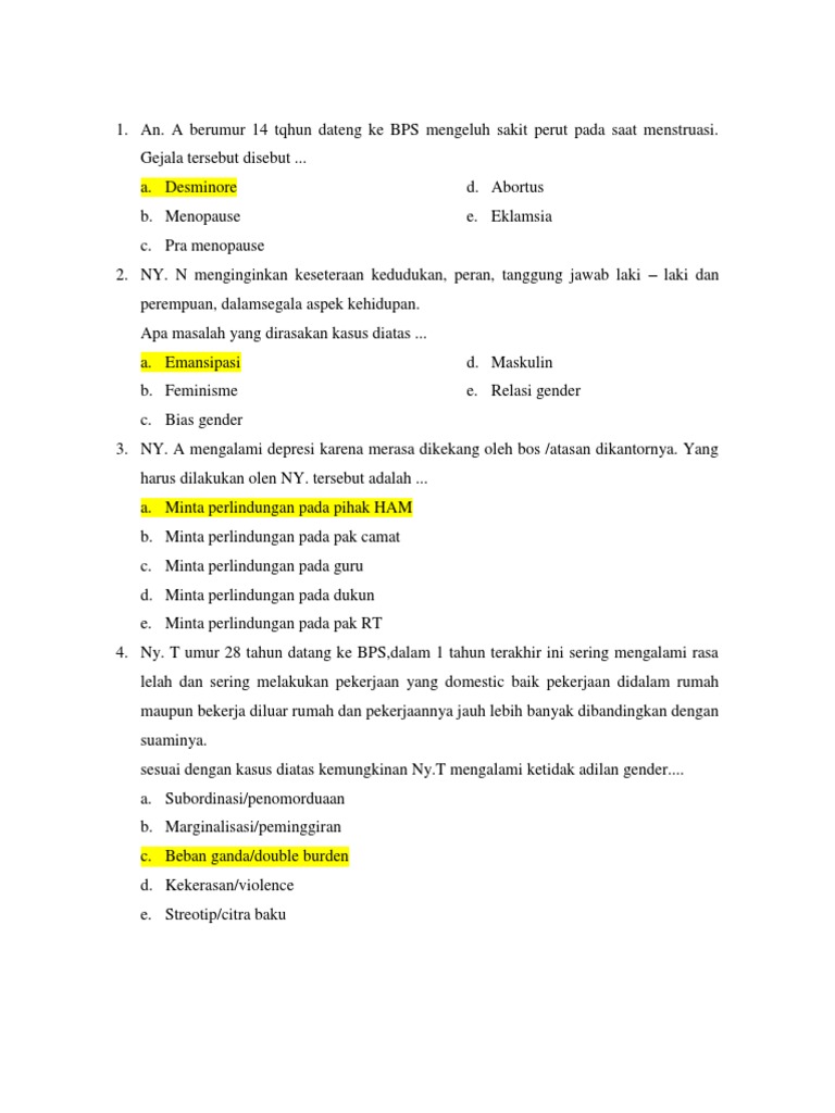 Kumpulan Soal Kasus Kespro Dan KB | PDF