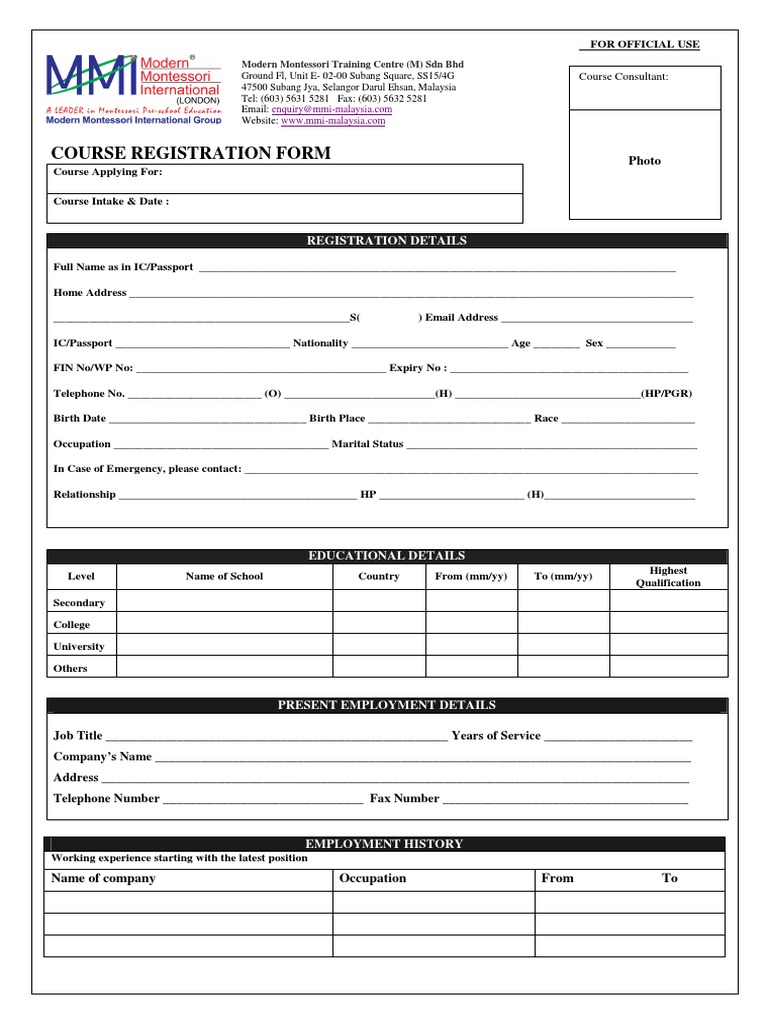 Application Form Malaysia | Identity Document | Government