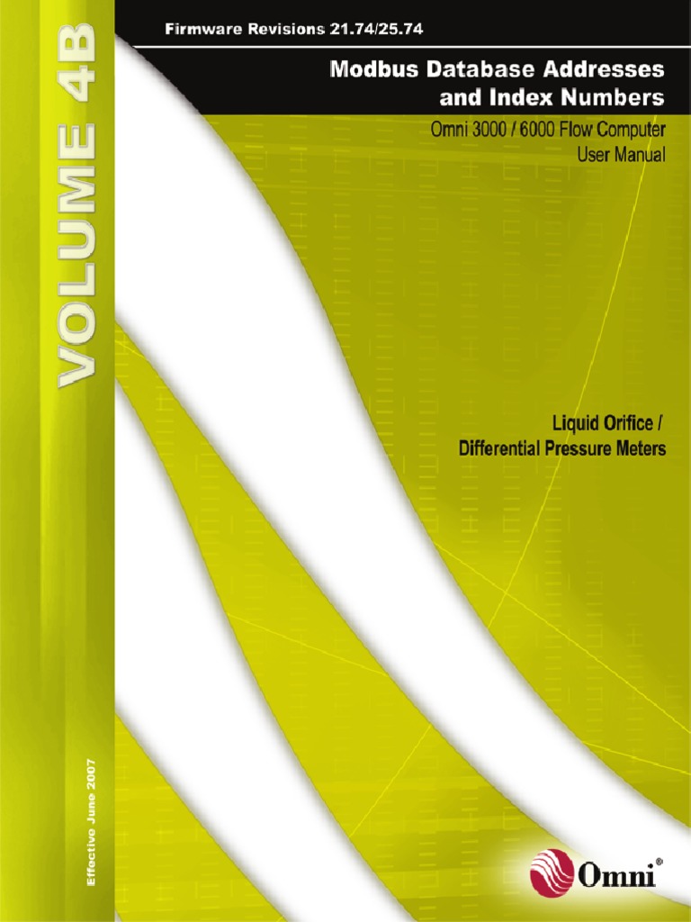 Omni 3000 - 6000 Modbus Database 4B PDF | PDF | Programmer | Flow Measurement