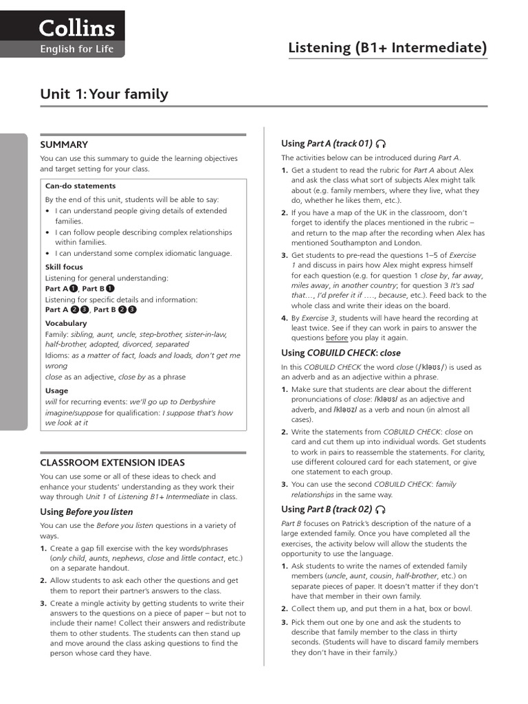 Listening Skills: Family Relationships | PDF | Adjective | Adverb