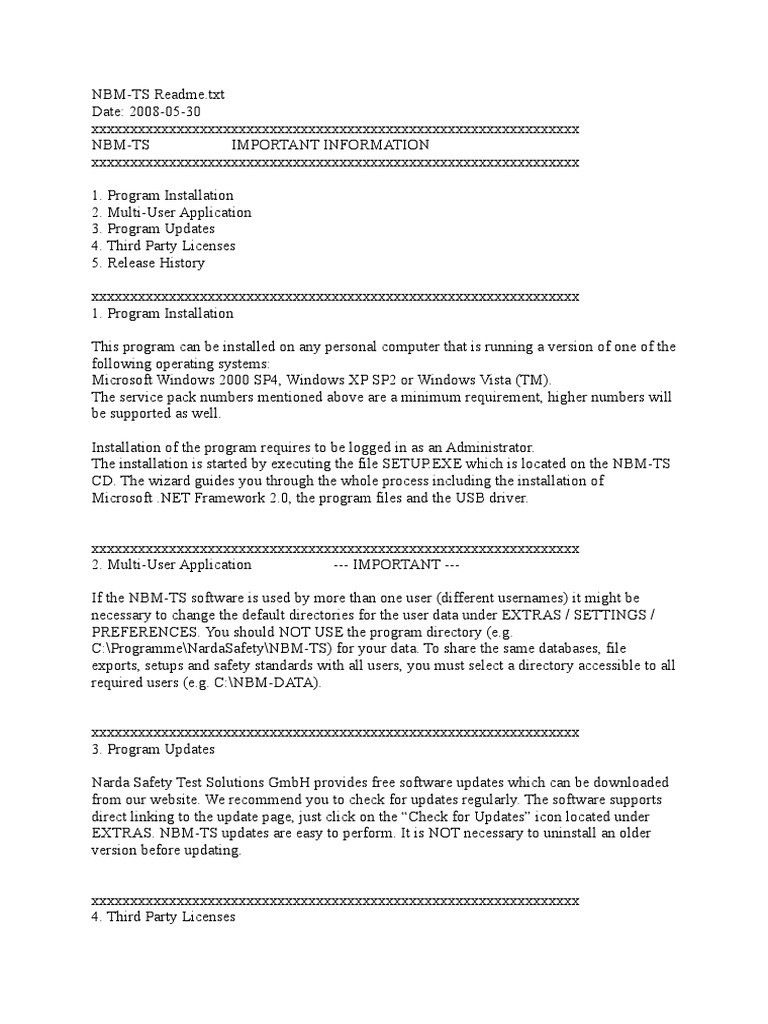 NBM-TS Readme | PDF | Installation (Computer Programs) | User (Computing)