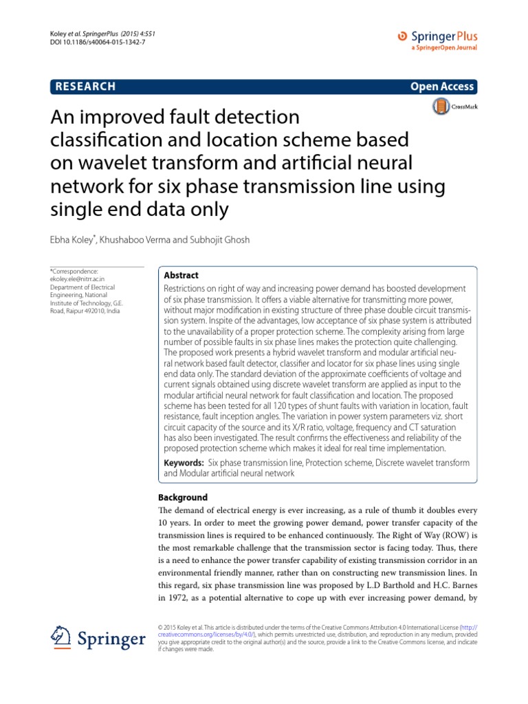 An Improved Fault Detection Classification And Location Scheme Based On Wavelet Transform And