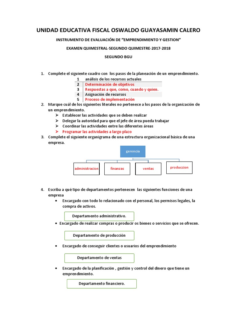 Emprendimiento Segundo Bgu Planificación Economias
