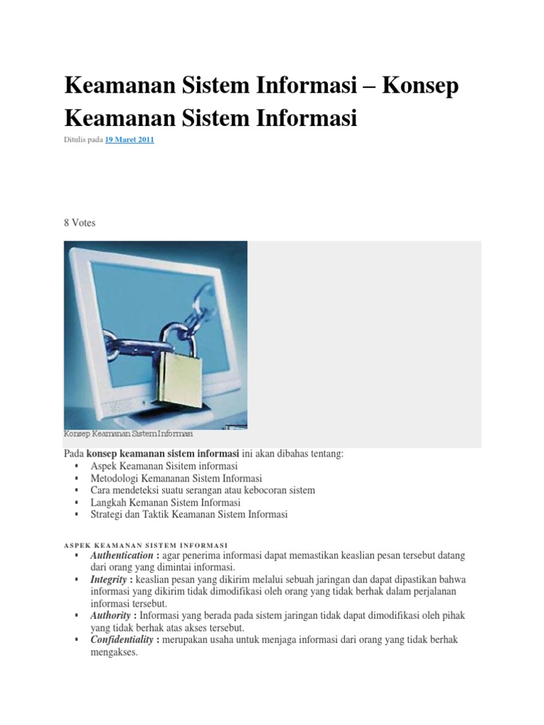 Keamanan Sistem Informasi | PDF | Bisnis | Komputer
