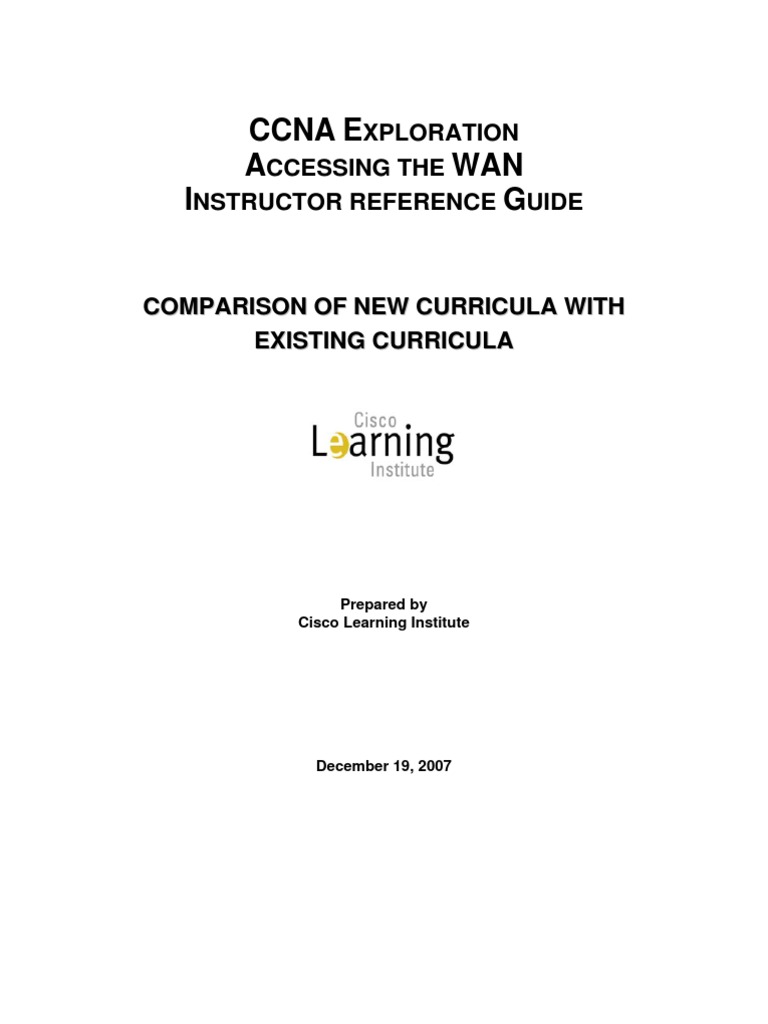 Ccna Exploration Accessing The Wan Irg Pdf Cisco Certifications