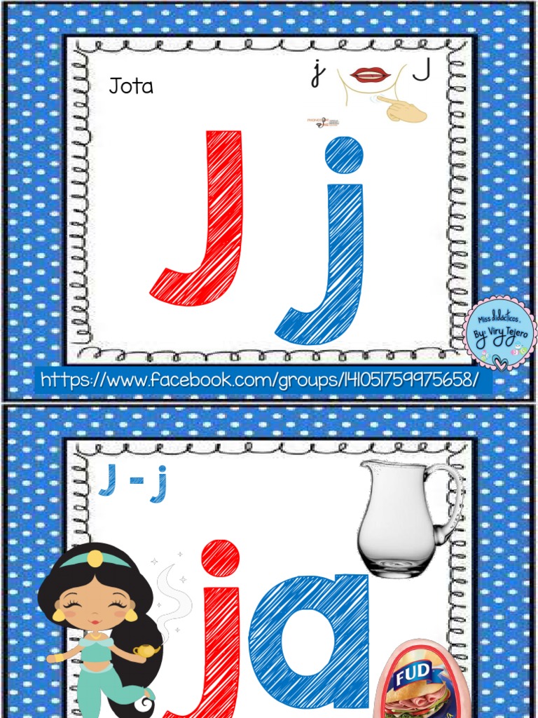 Silabario de la letra J para niños | PDF