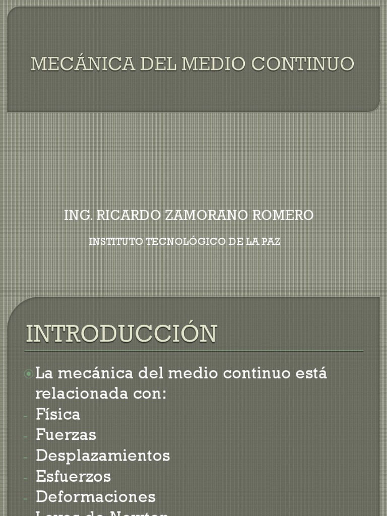 Mecánica Del Medio Continuo | PDF | Mecánica de sólidos | Mecánica de ...