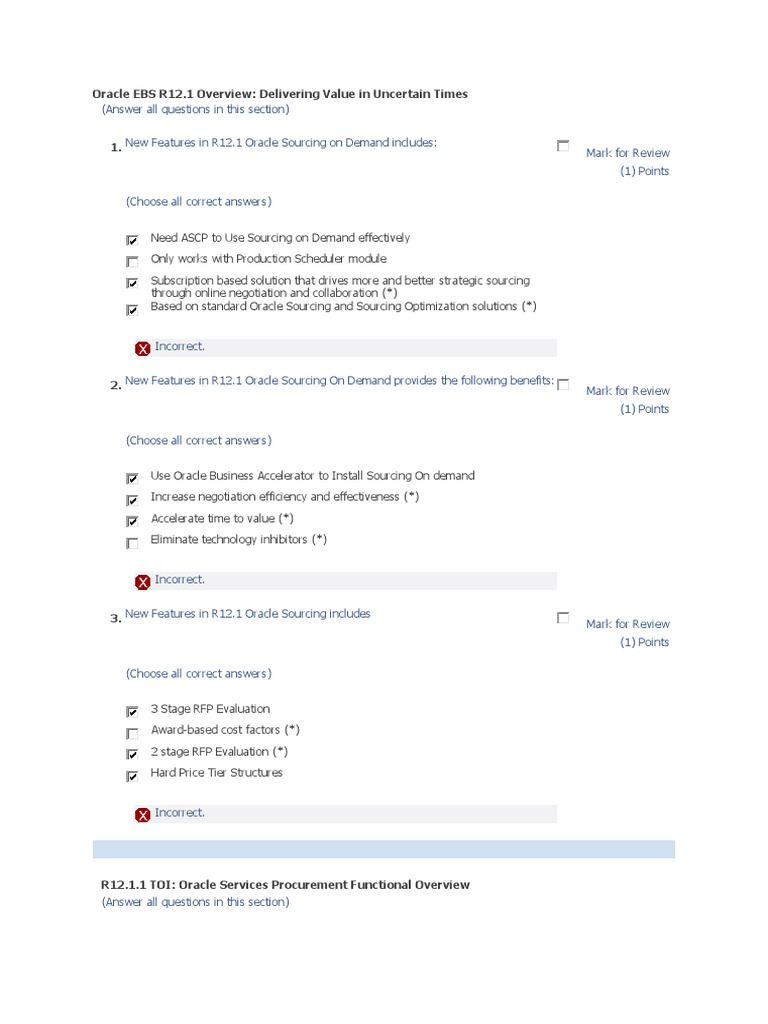 Oracle E Business Suite R12 1 Supply Chain Management Presales Specialist Assessment Pdf