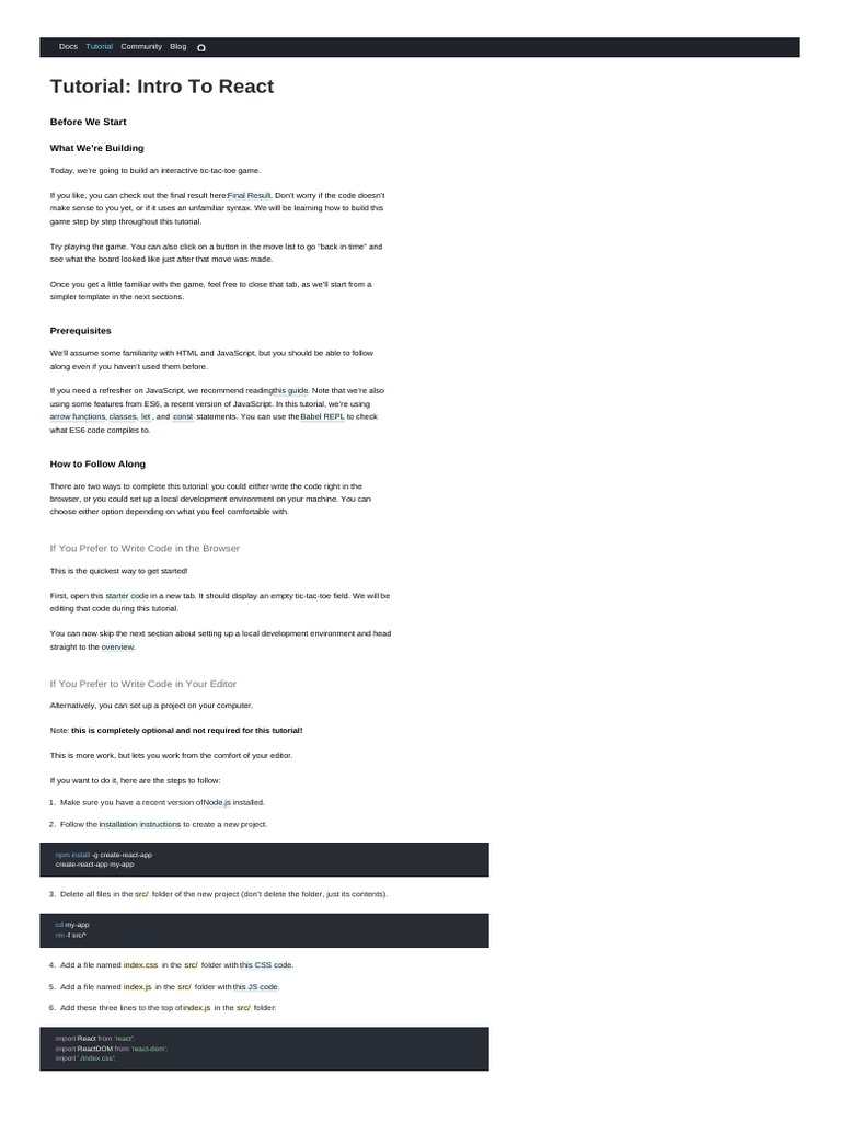 Tutorial: Intro To React: Before We Start What We're Building | PDF ... Tutorial: Intro To React: Before We Start What We're Building | PDF ...