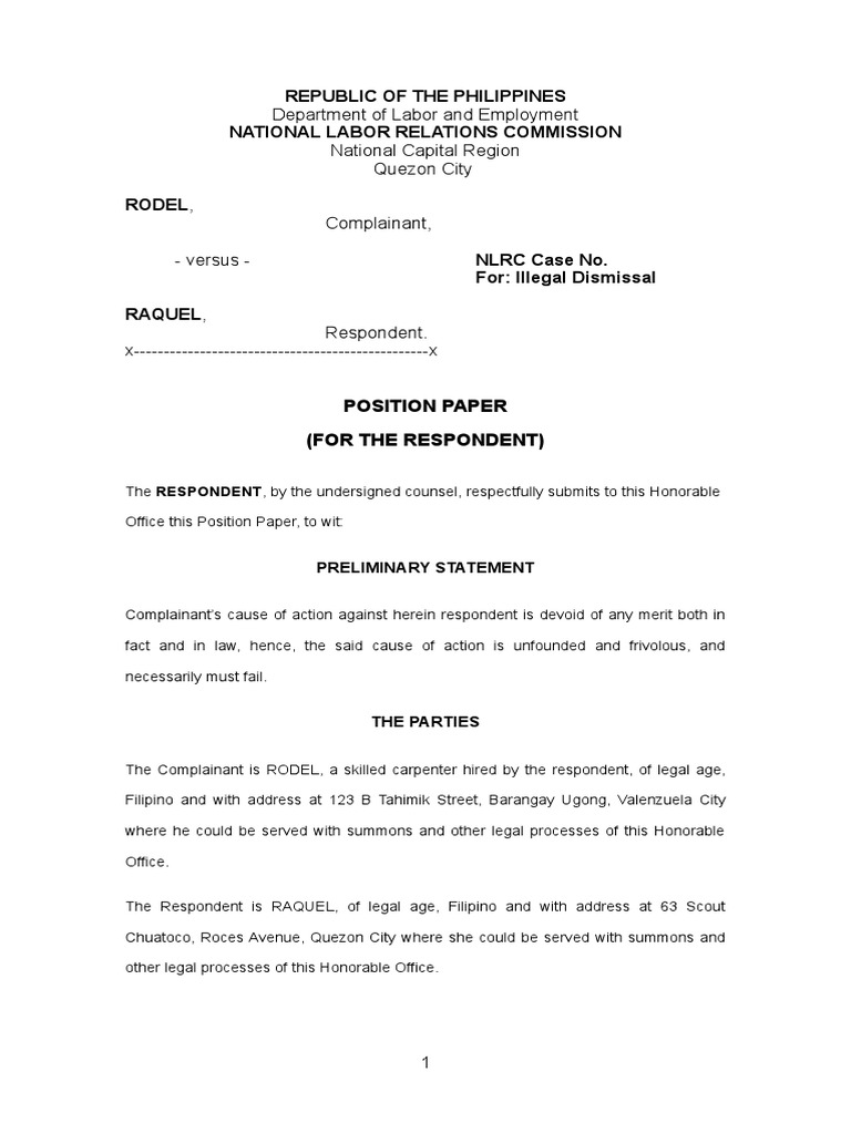 Position Paper Labor | PDF | Employment | Government