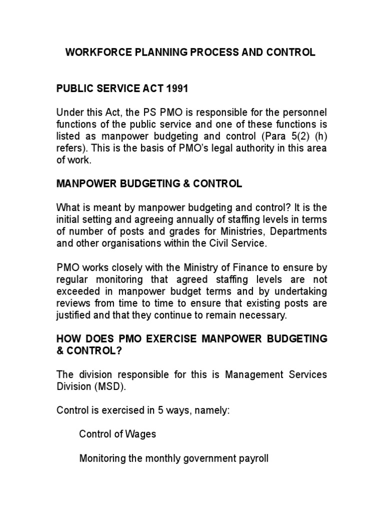 Manpower Planning & Control - 2 | PDF | Audit | Human Resources