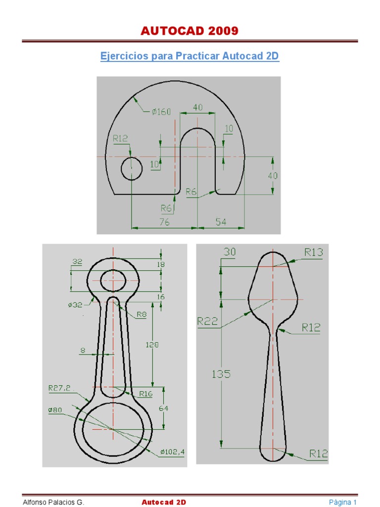 Ejercicios para Autocad 2D | PDF