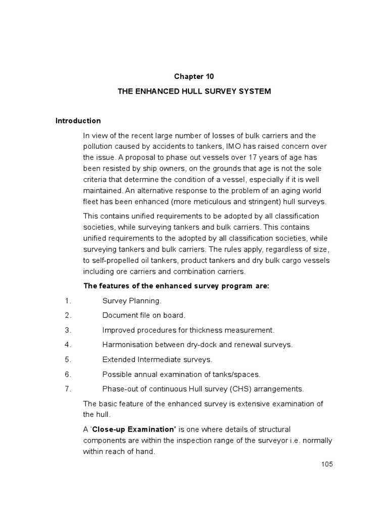 Ch 10 Enhanced Survey Programme | Oil Tanker | Ships