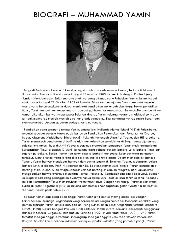 Biografi Muhammad Yamin 