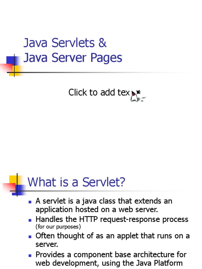 Java Servlets & Java Server Pages: Click To Add Text | PDF | Java Servlet | Java Server Pages