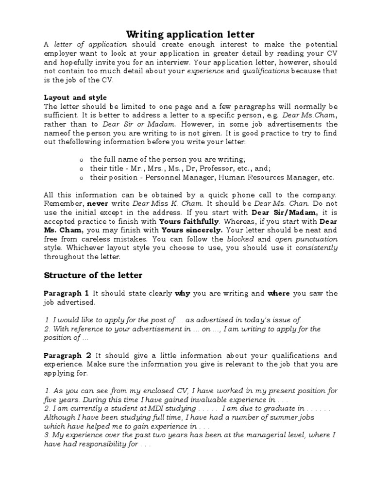 Writing Application Letter | PDF | Sir