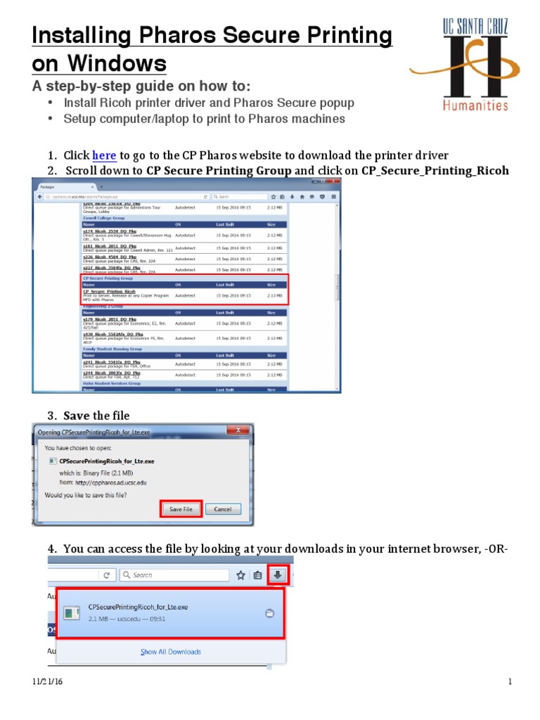 Install Pharos Secure Printing Windows | PDF | Icon (Computing) | Device Driver