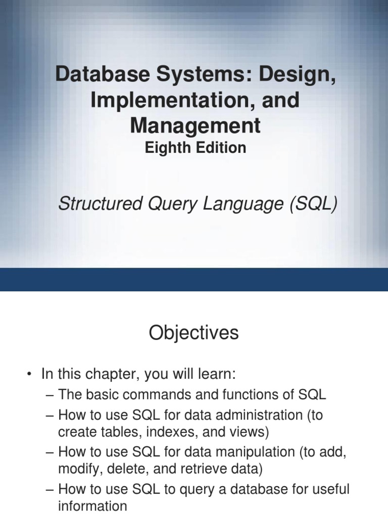 Chapter4 Introduction To Sql Pdf Relational Database Sql