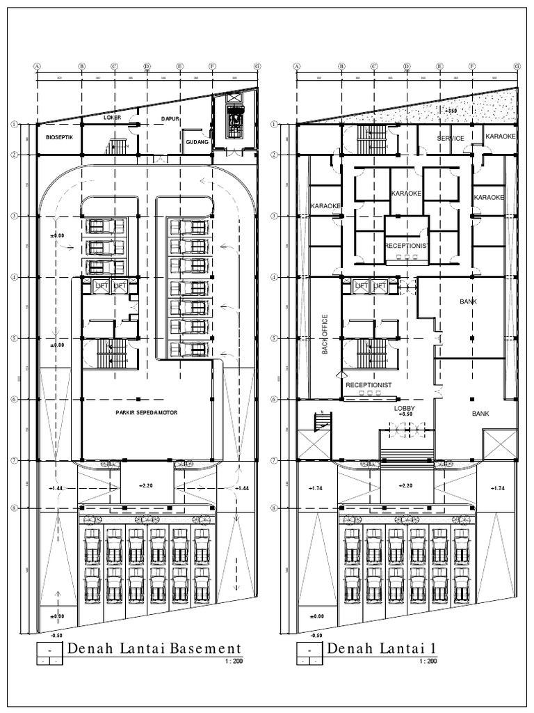 Denah Lantai Basement dan Lantai 1 | PDF