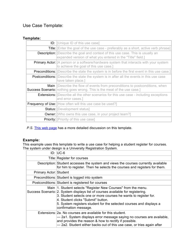Use Case Template | PDF | Use Case | Software Engineering