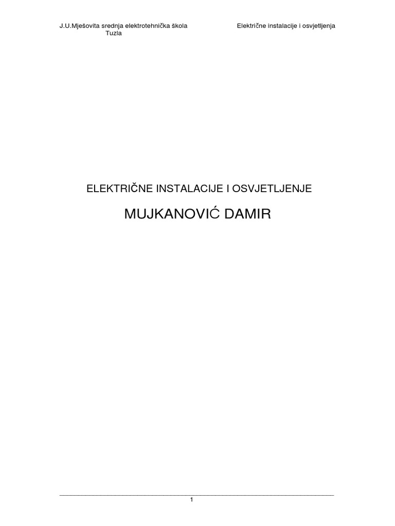 Instalacije 1 | PDF