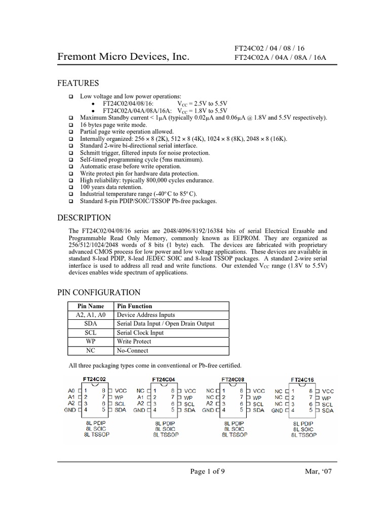 Fremont Micro Devices, Inc.: Features | PDF | Microcontroller ...