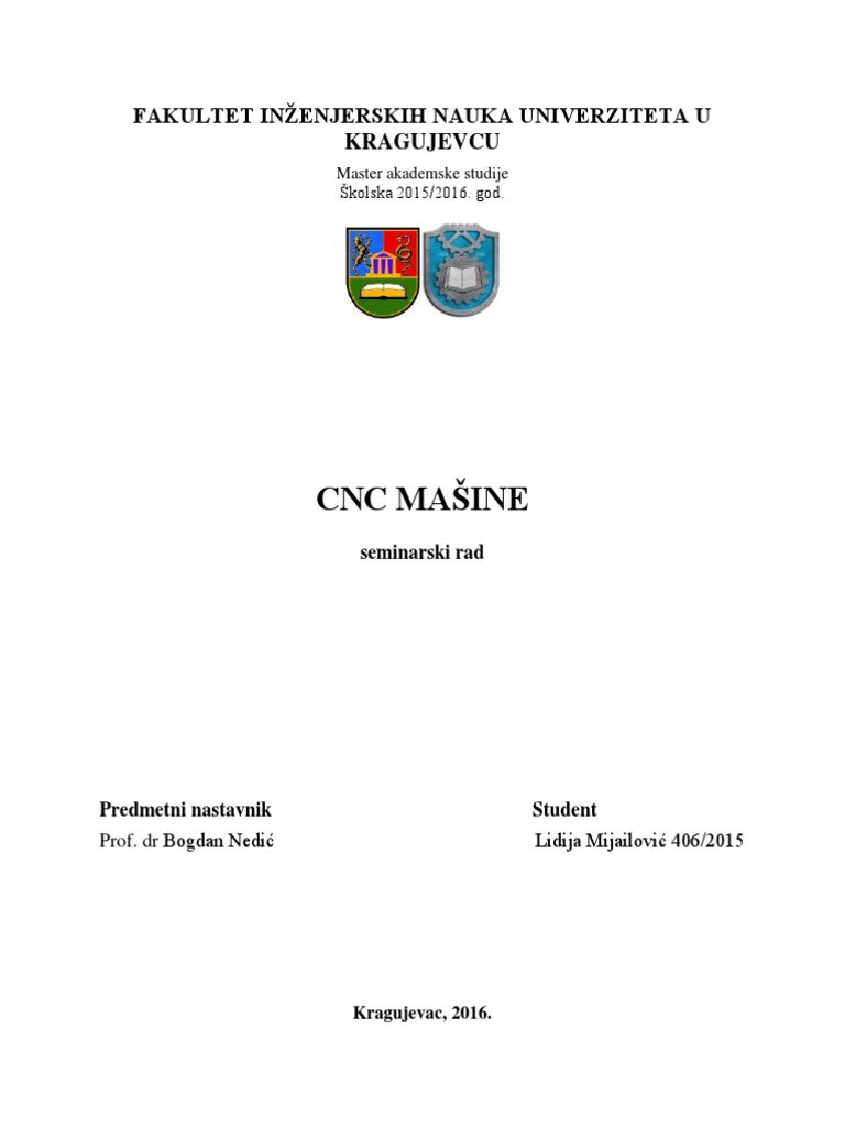 CNC Masine Seminarski | PDF