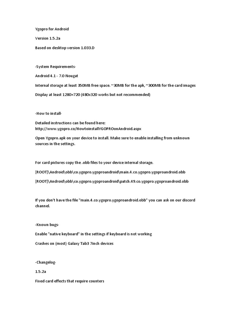 Ygopro For Android | PDF | Embedded Linux Distributions | Android (Operating System)