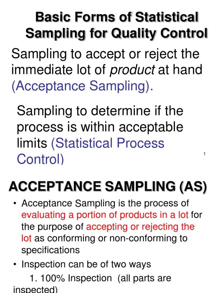 Basic Forms of Statistical Sampling For Quality Control | PDF | Poisson ...